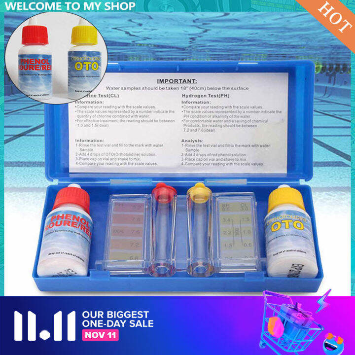PRELOVED Swimming Pool Water Quality Test Kit OTO Test Agent pH ...