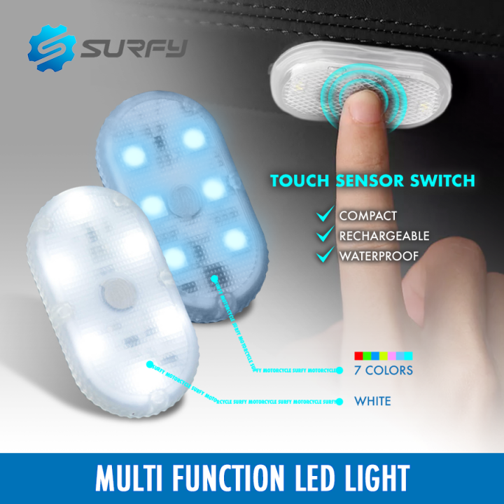 Multi-Function LED Touch Light Sensor Switch RGB USB Rechargeable ...