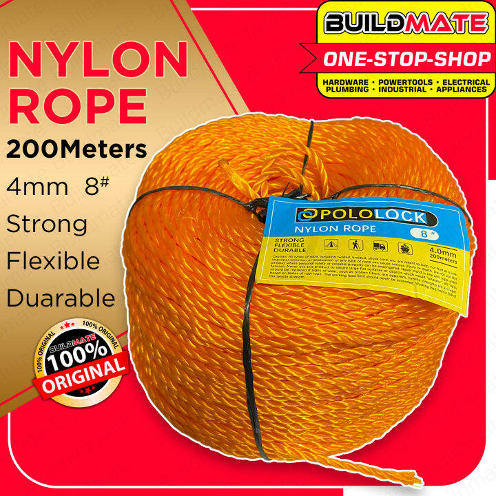 Nylon Rope 200m 4mm #8 High Quality [RANDOM COLOR] •BUILDMATE• | Lazada PH