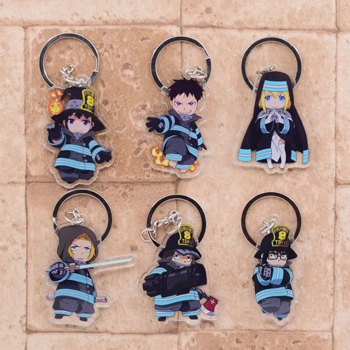 BA Fire Force Acrylic Keychain Multi Design Anime High Quality Metal ...