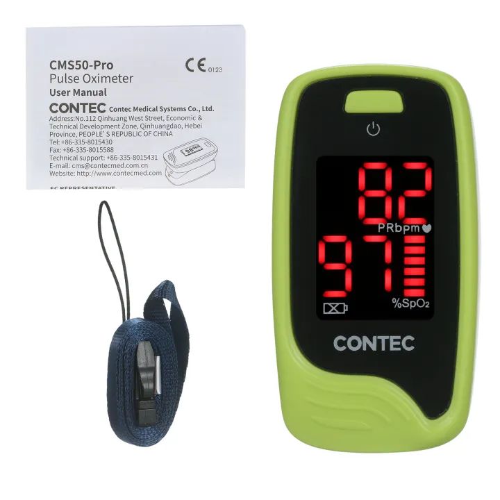 CONTEC CMS50L-Pro Fingertip Pulse Oximeter Blood Oxygen Saturation Monitor(SpO2) with Pulse Rate ...