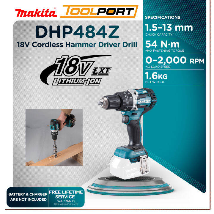 Makita DHP484Z 1/2-inch (13mm) Brushless Cordless Hammer Driver Drill ...