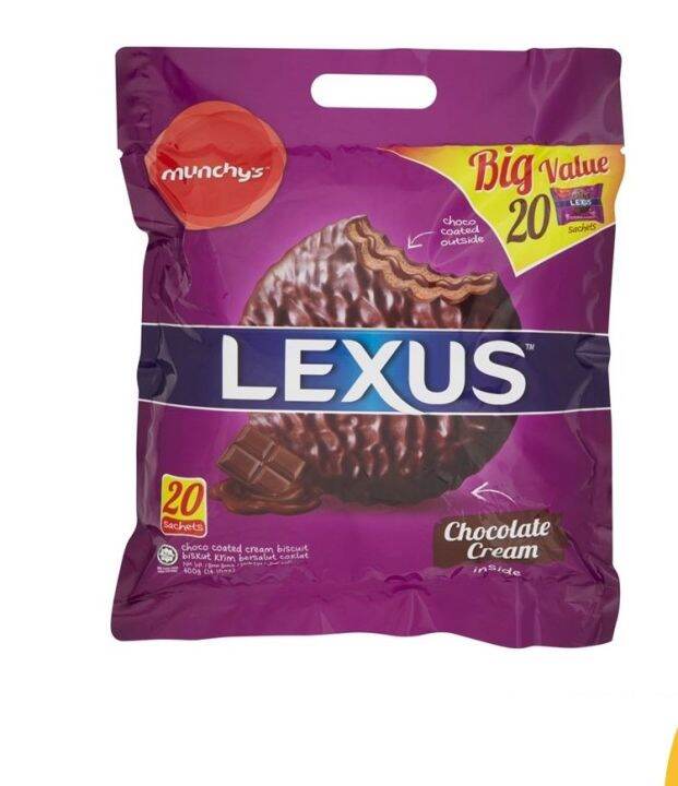 Munchy's Lexus Chocolate Coated Cream Biscuit (20 Sachets/400g) | Lazada