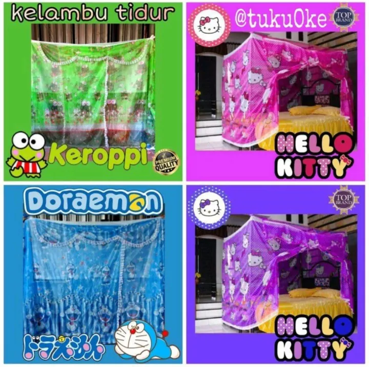 KELAMBU KARAKTER DORAEMON,HELLO KITTY/COD KELAMBU ANTI NYAMUK 180X200CM ...