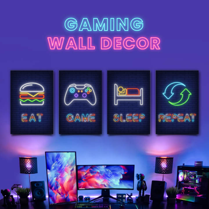 Dekorasi Hiasan Pajangan Dinding Neon Gaming Bingkai Dinding Neon ...