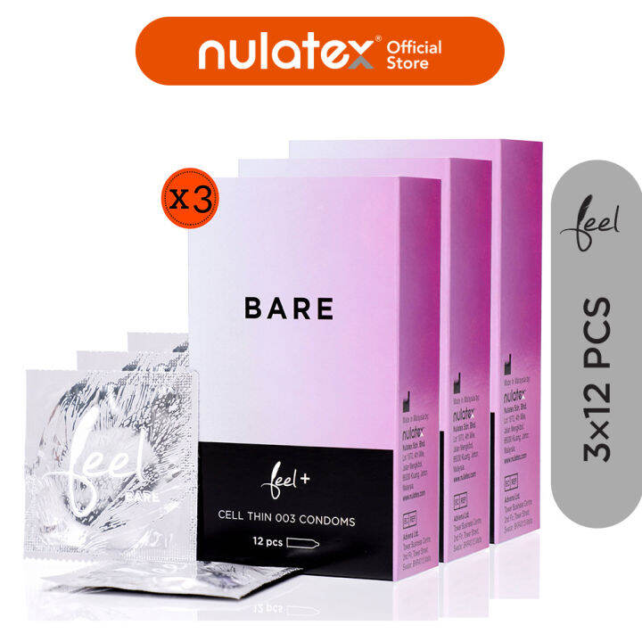 Nulatex Feel+ Bare Condoms 12pcs x3 | Lazada