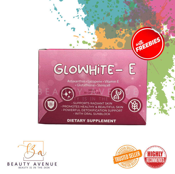 GLOW WHITE-E WITH VITAMIN C, STEM CELL AND GLUTATHIONE (WITH FREEBIES ...
