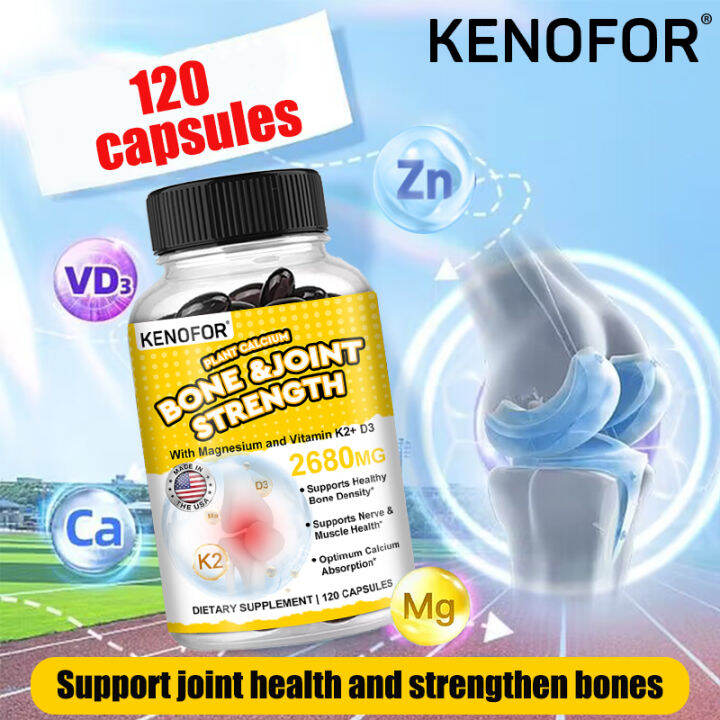Kenofor Joint and Bone Supplement-Contains Calcium Magnesium Zinc K2+D3 ...