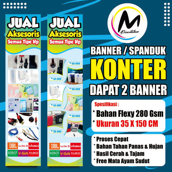 Banner Dinding Konter Spanduk Aksesoris Hp 35x150 cm | Lazada Indonesia