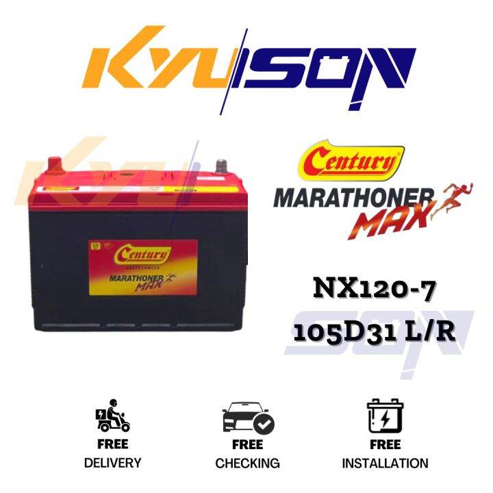 NX120-7 105D31L 105D31R Century Marathoner Max Car Battery Bateri ...