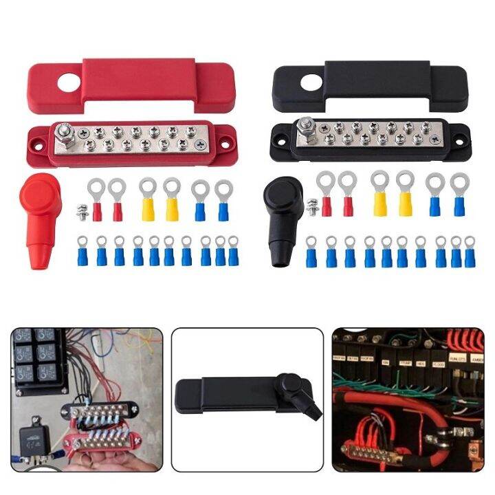 12 Point New Terminal Block For Car Boat 180A 12V DC Bar Power Busbar ...