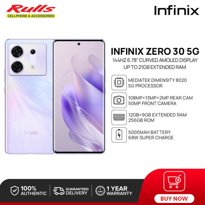Infinix Zero 30 5G Smartphone | 12+9GB Extended RAM+256GB ROM | Dimensity 8020 Processor | 108MP ...
