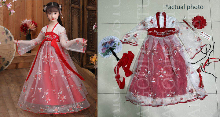 United Nations China Girl Costume for Kids Traditional Hanfu Dress for ...