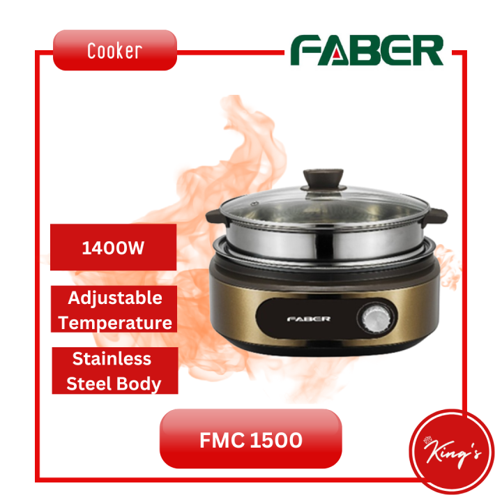 FABER 5L Multi Cooker Steamboat BBQ Grill Stir Fry Soup Steam FMC 1500 ...