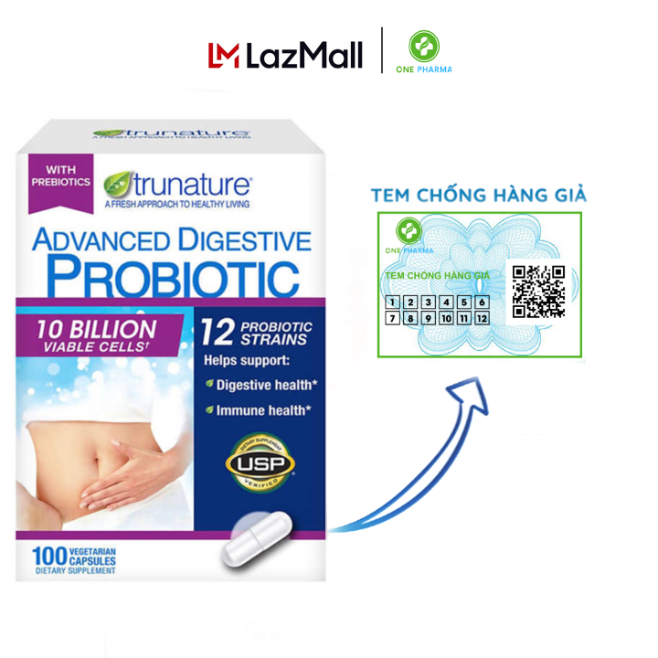 Viên uống tốt cho hệ tiêu hóa trunature Advanced Digestive Probiotic ...