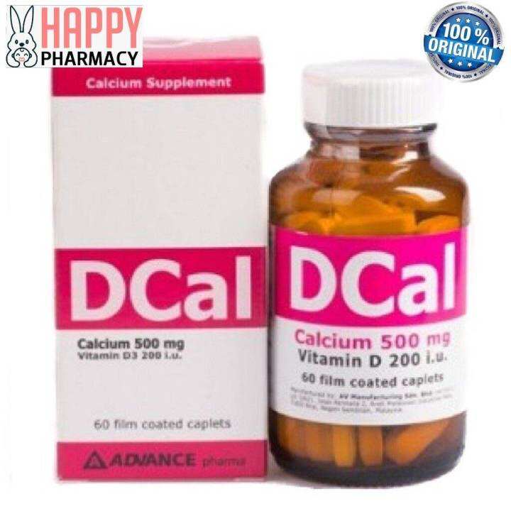 [ORIGINAL] DCAL CALCIUM 500MG VITAMIN D3 200 I.U. TABLETS 60'S [EXP:9/ ...