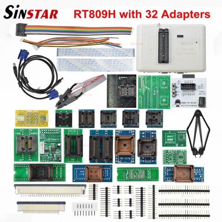 100% Original RT809H Universal Programmer EMMC-Nand FLASH Programmer With 32 Adapters Free ...