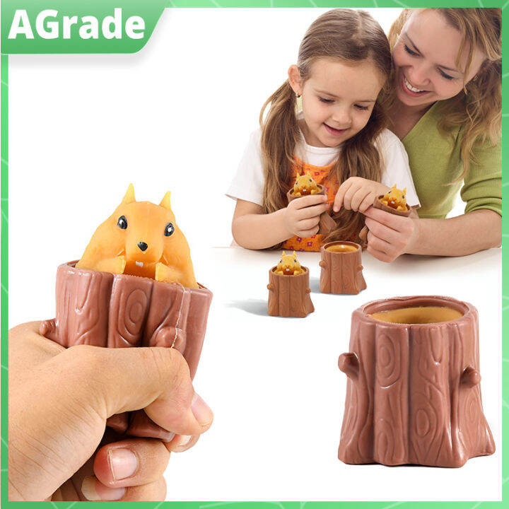 Squeeze Squirrel Toy, Evermarket Decompression Evil Squirrel Cup Toy ...
