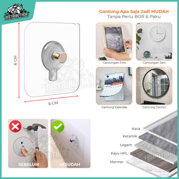 Gantungan Hook Tempel Dinding Model Baut Untuk Gantung Foto Jam Rak di ...