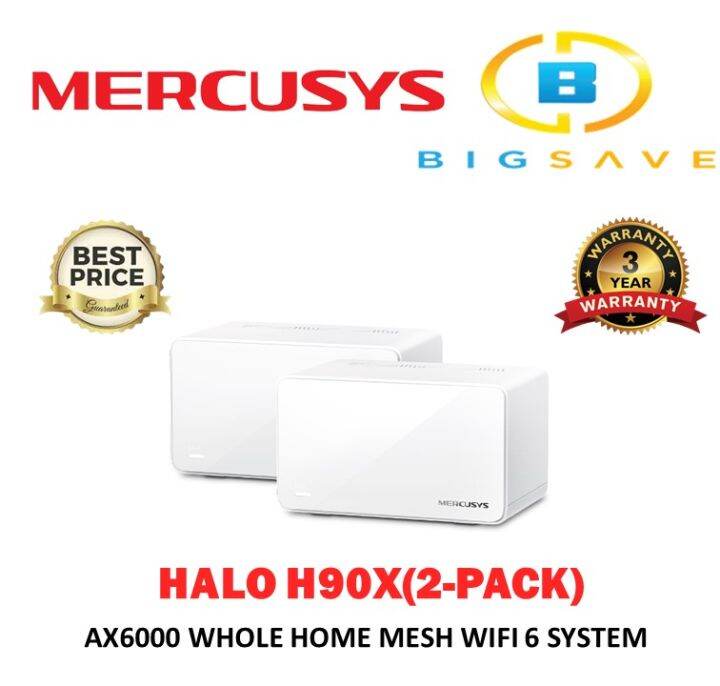 MERCUSYS HALO H90X(2-PACK) AX6000 WHOLE HOME MESH WIFI 6 SYSTEM | Lazada
