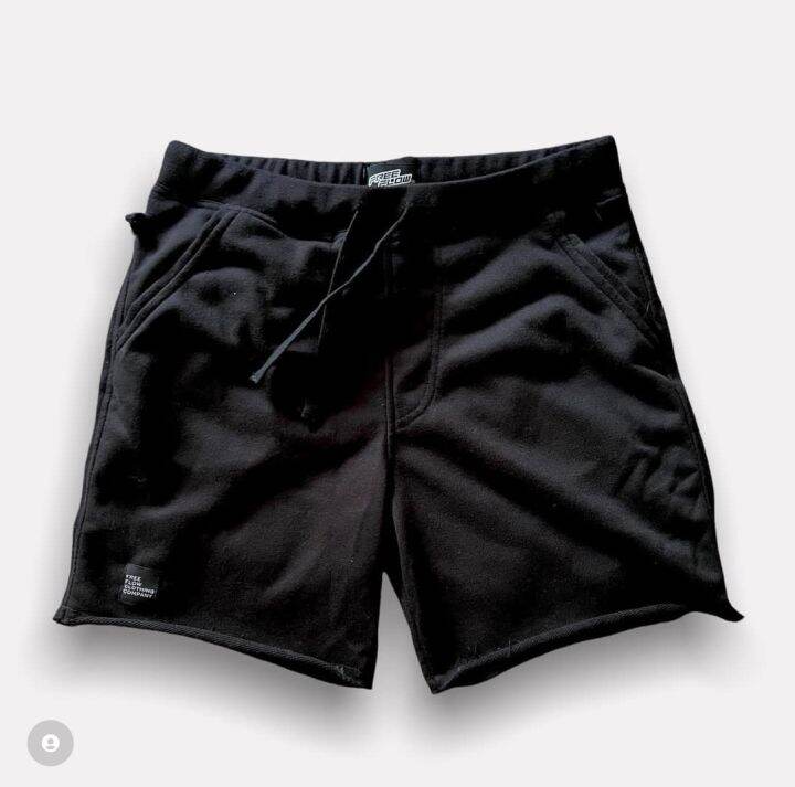 Free Flow Clothing Sweat Shorts Bermuda Plain Black | Lazada PH