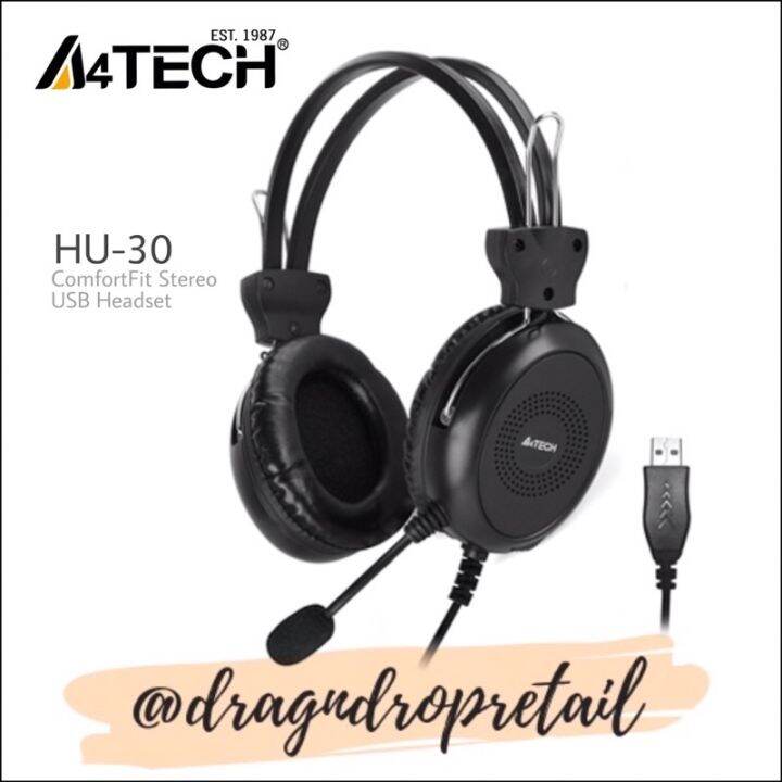 A4TECH HU-30 ComfortFit Stereo USB Headset Headphone with Mic | Lazada PH