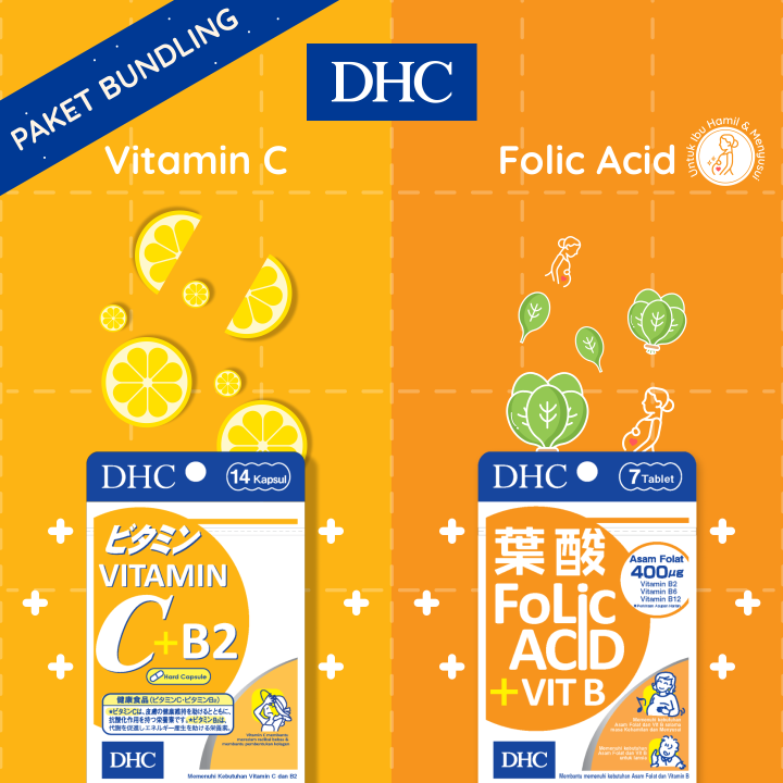 Paket Bundling DHC Vitamin C + B2 dan DHC Folic Acid + Vit B | Lazada Indonesia