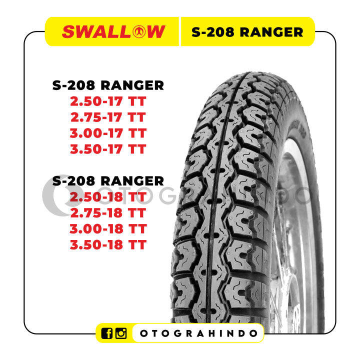 Ban Motor Swallow S-208 RANGER 250 275 300 350 Ring 17/18 Tube Type Ban ...