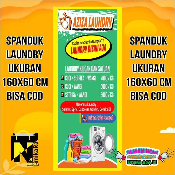 Spanduk Banner Backdrop LAUNDRY / ukuran 160x60 / Bisa COD | Lazada ...