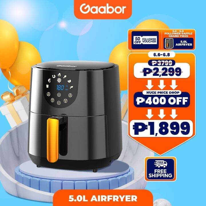 Gaabor Air Fryer 5L Digital Control Hot Oven Oil Free Healthy Cooker ...