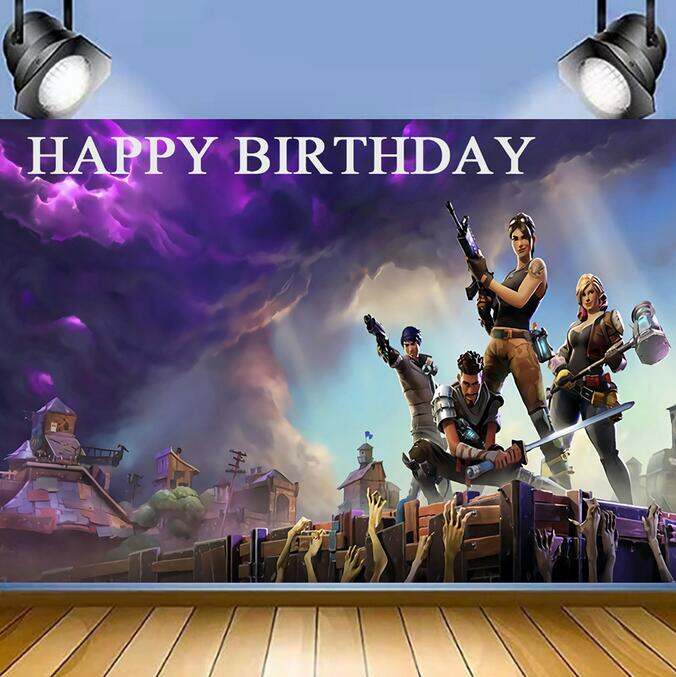 Fortnite Backdrop Video Game Background for Boy Birthday Banner Party ...