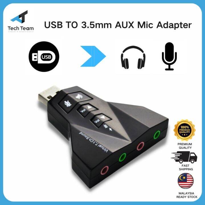USB 3.5mm AUX Mic Adapter Stereo Audio Sound Card | Lazada