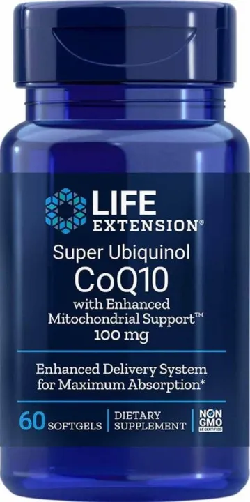Life Extension Super Ubiquinol CoQ10 with Enhanced Mitochondrial Support 100 mg 60 Softgels ...
