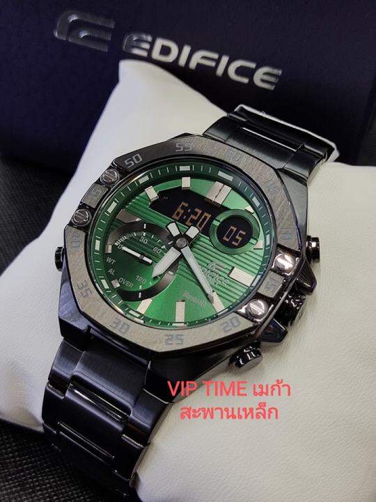 นาฬิกา Edifice Bluetooth สแตนเลสรมดำ รุ่น ECB-10DC-3A ซีรีส์ที่เชื่อม ...