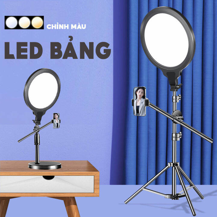 Led Bảng Tròn Ánh Sáng Đều 26/35Cm LiveStream Có Tay Ngang Kẹp Điện Thoại Đèn Live Fill Light ...