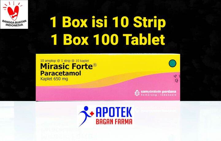 MIRASIC FORTE PARACETAMOL 650 MG ( 1 BOX = 10 STRIP ) | Lazada Indonesia