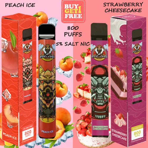 BUY 1 TAKE 1 POD KING MAXX Puff Plus 800 PUFFS (PEACH ICE+STRAWBERRY ...