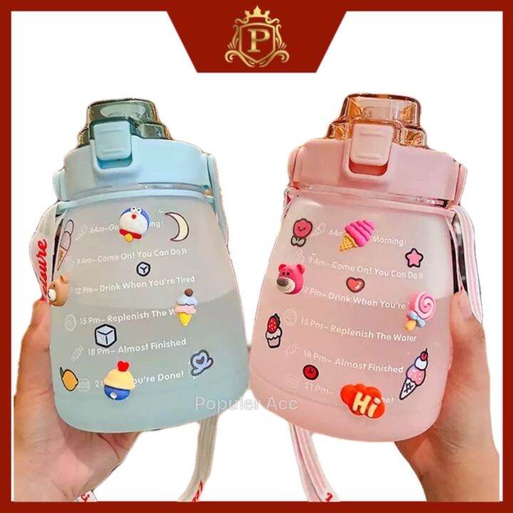 Botol minum Viral / Botol gemoy / botol lucu / botol bulat 1.3 L free ...