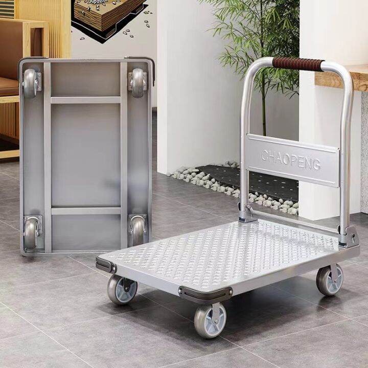 Material Transport in Workshop Stainless Steel Folding Flatbed Pull ...