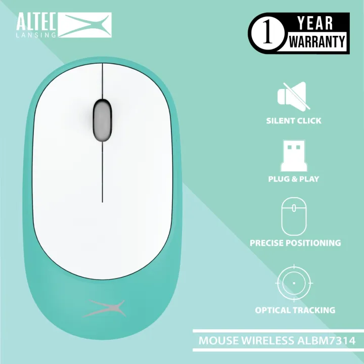 Altec Lansing Mouse Wireless ALBM7314 Blue Silent Design-2 | Lazada ...