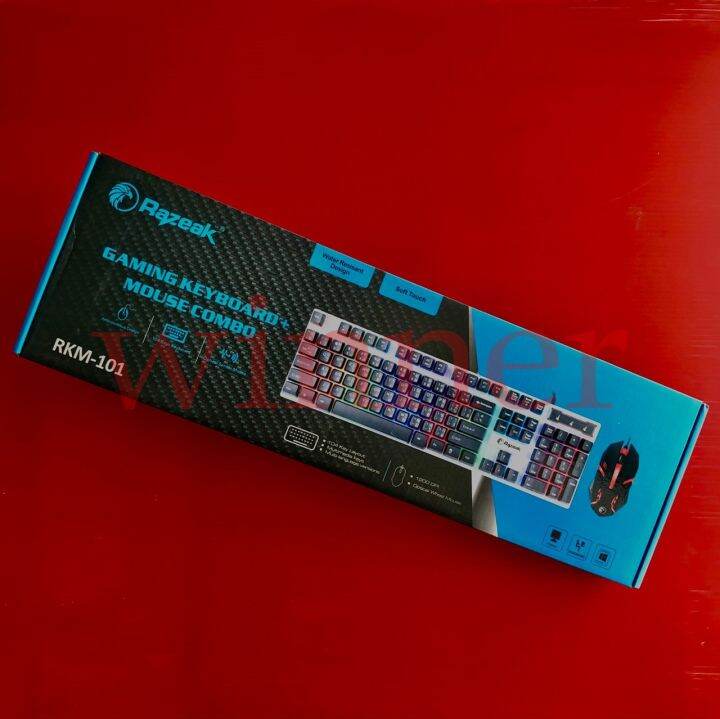 Razeak RKM-101 Keyboard + Mouse Combo ชุดมีไฟ เมาส์ คู่ คีย์บอร์ด สี ...