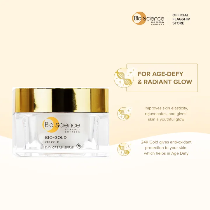 Bio-Science Bio-Gold Moisturizing Day Cream with SPF 25 for Age-Defy ...