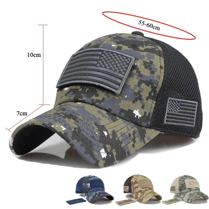 Tactical Camouflage Baseball Cap Men's Summer Mesh Military Hat Design ...