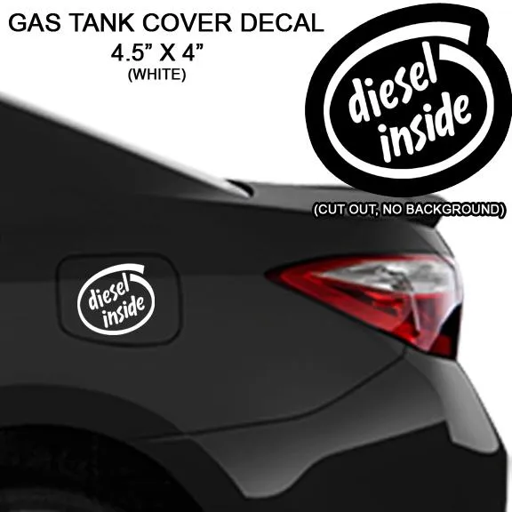 Gas Tank Cover Decal Car Sticker - Diesel Inside White | Lazada PH