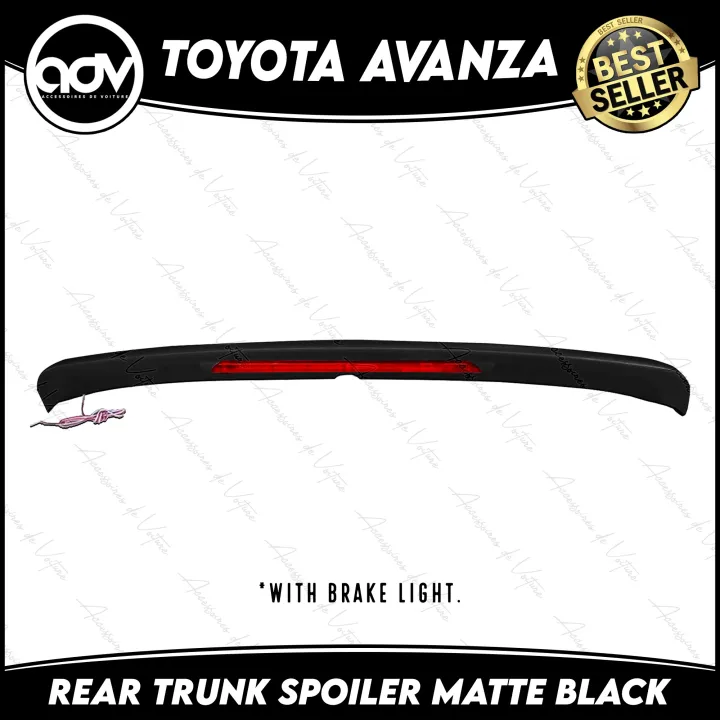 Toyota Avanza 2005-2011 Rear Trunk Spoiler with Brake Light Matte Black ...