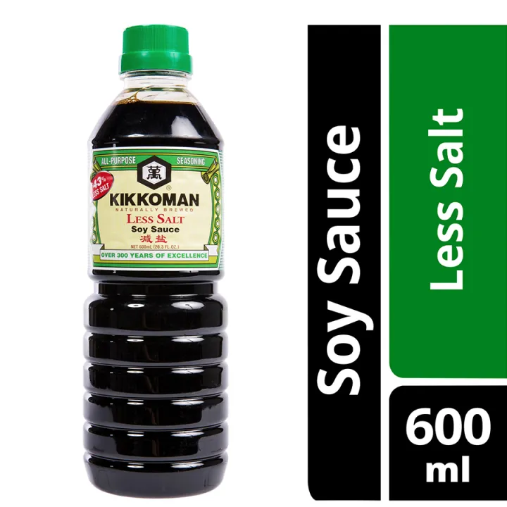Kikkoman Naturally Brewed 43% Less Salt Soy Sauce 600ml | Lazada PH