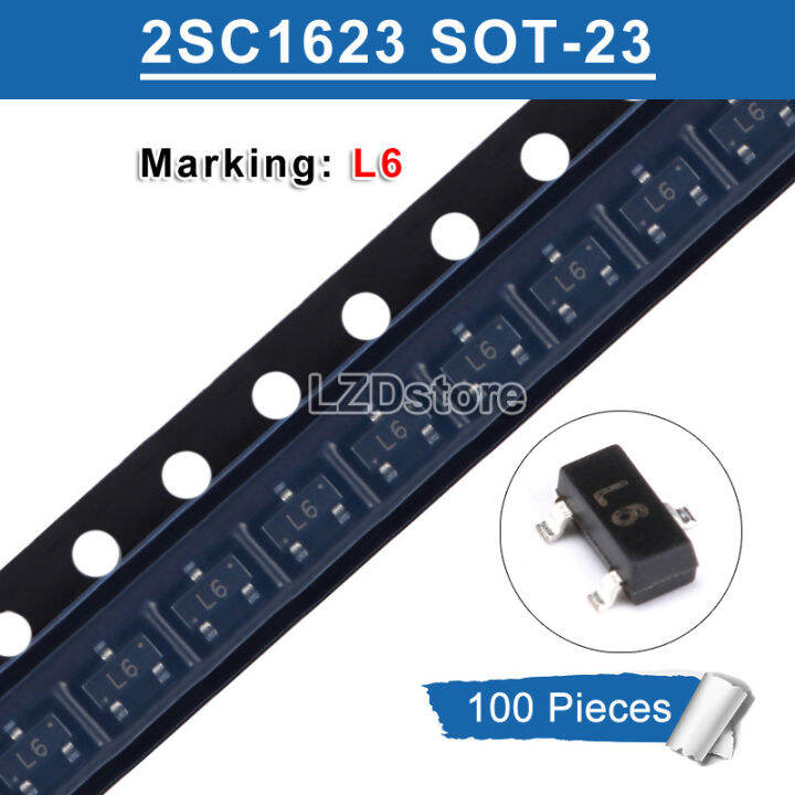 100ชิ้น2SC1623เครื่องหมาย L6 SOT-23 SOT23 SMD 50โวลต์/100mA NPN ทรานซิสเตอร์ใหม่เดิม | Lazada.co.th