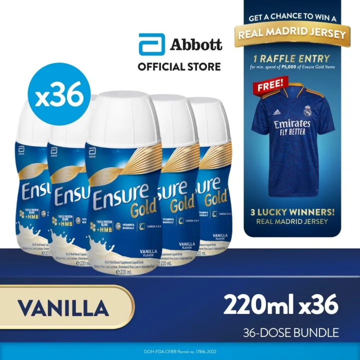Ensure Gold HMB Vanilla Liquid Drink 220ml RPB For Adult Nutrition Bundle of 36 | Lazada PH