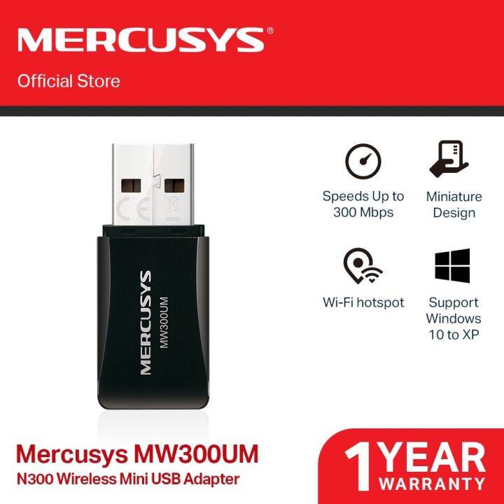 【Hot sale】 Mercusys MW300UM N300 300Mbps Wireless Mini Wi-Fi USB ...