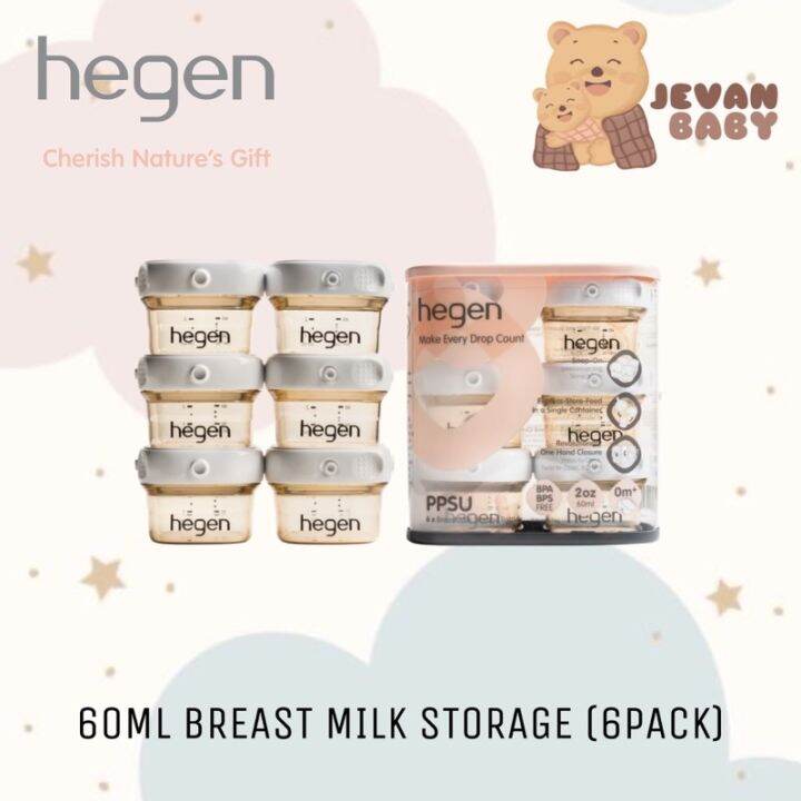 Hegen PCTO™ 60ml/2oz Breast Milk Storage PPSU (6-Pack) | Lazada Indonesia